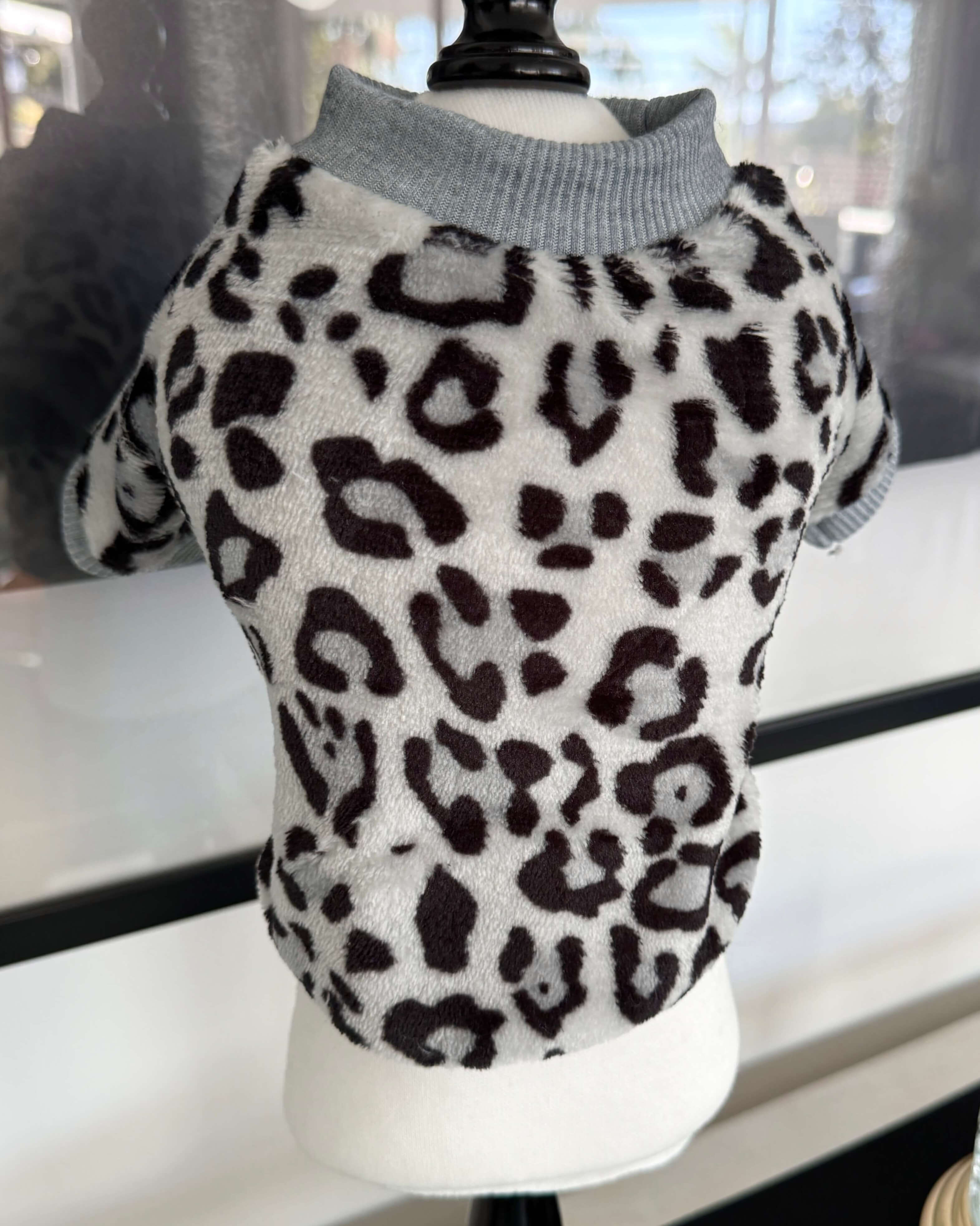 Grey Leopard Snuggle Jumper – tinypawcouture
